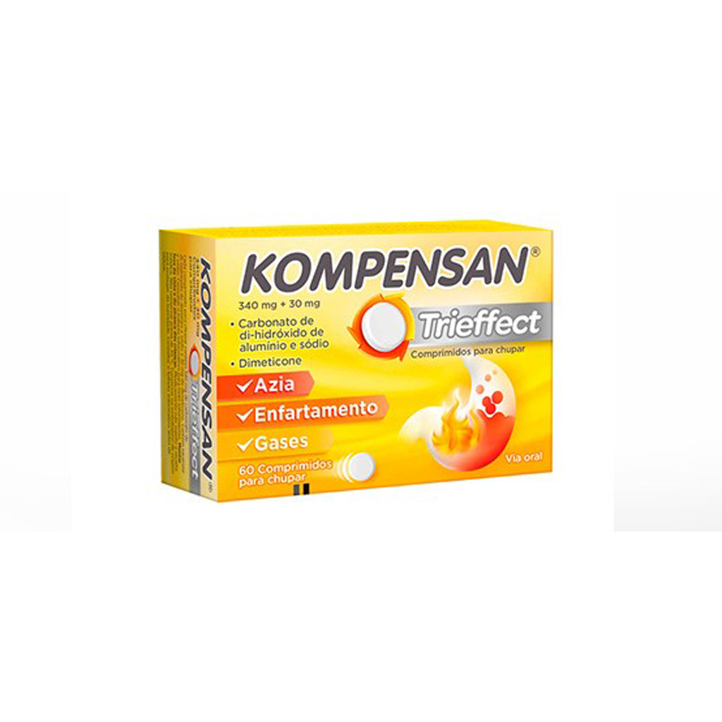 Kompensan Trieffect 340mg+30mg 60 Comprimidos Chupar | Farmácia Brasil